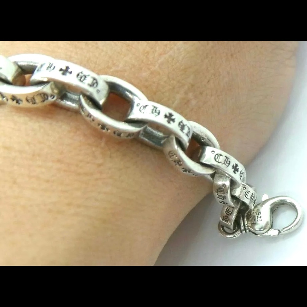 Chrome Hearts Sterling Silver Link Bracelet - Gem